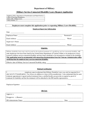 Fillable Online Department of Military Military Service-Connected ...