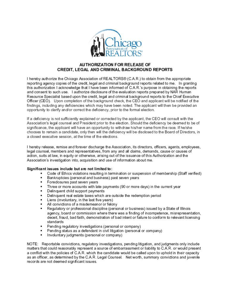 Fillable Online Credit Report Authorization - Free forms- SampleForms ...