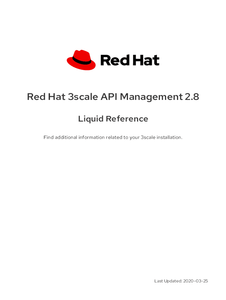 Fillable Online Red Hat 3scale API Management 2.8 Liquid Reference Fax ...