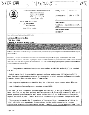 Fillable Online U.S. EPA, Pesticide Product Label, SLIDER, 01/05/2010 ...