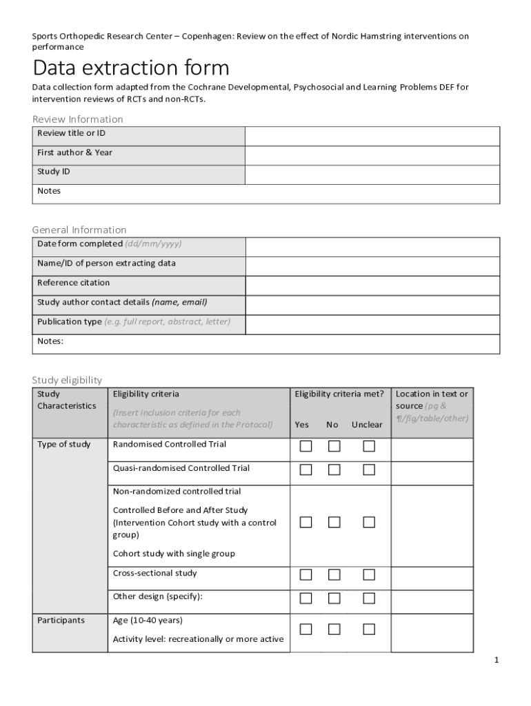 Fillable Online Data extraction form - medRxiv Fax Email Print - pdfFiller