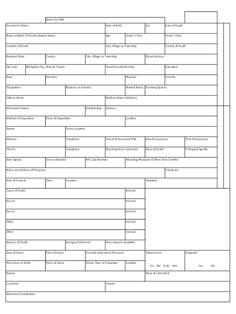 Fillable Online Michigan Death Certificate Fax Email Print - pdfFiller