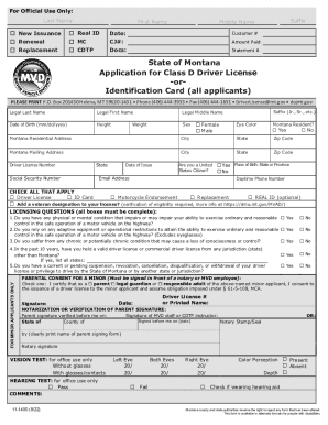 Fillable Online media.dojmt.gov wp-content uploadsState of Montana Application for Class D ...