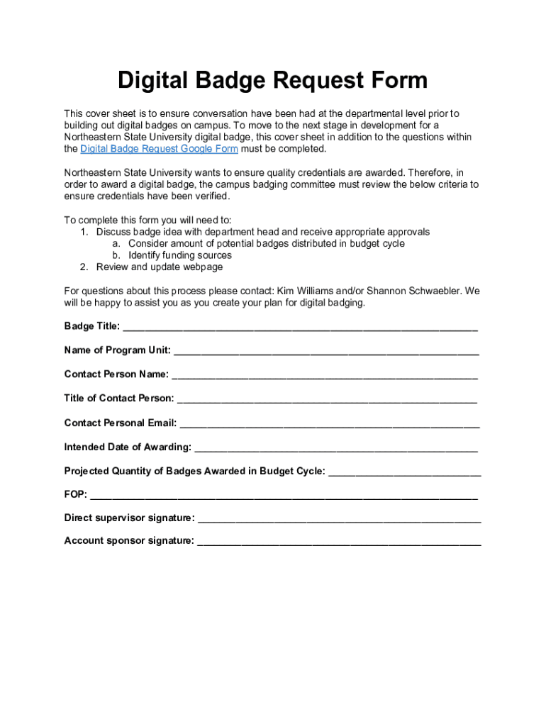 Fillable Online offices.nsuok.eduresourcesdocumentsDigital Badge ...