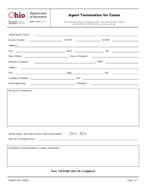 Fillable Online insurance ohio insurance.ohio.govstaticFormsAgent ...