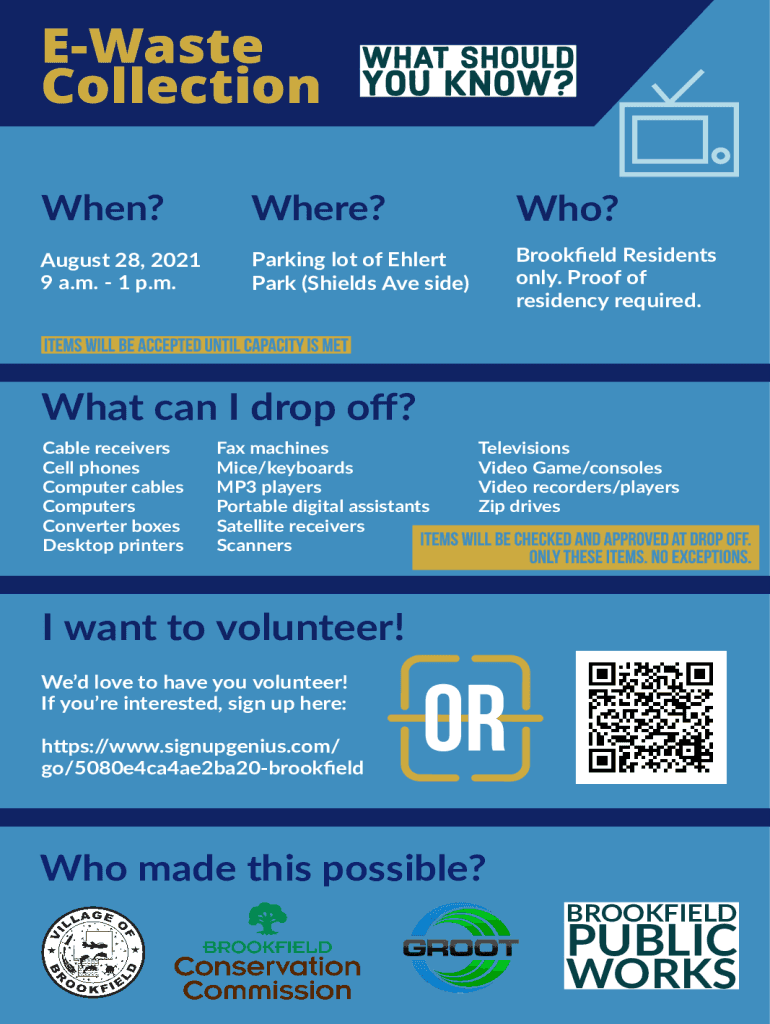 Fillable Online One-Day E-Waste Collection Events - Department of ...