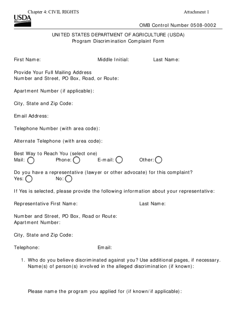 Fillable Online Chapter 4 Civil Rights Table of Contents Fax Email ...