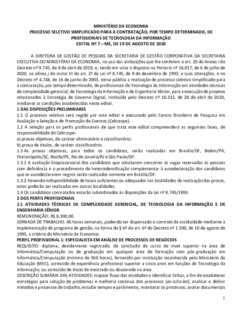 Fillable Online s3-sa-east-1.amazonaws.comarquivosMINISTRIO DA ECONOMIA PROCESSO SELETIVO ...
