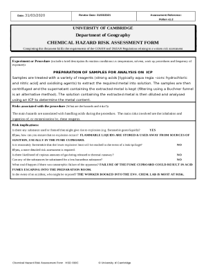 Chemical hazard risk assessment - Department of Geography ... Doc ...