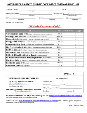 Fillable Online codes.iccsafe.orgcontentNCBC20182018 North Carolina State Building Code ...