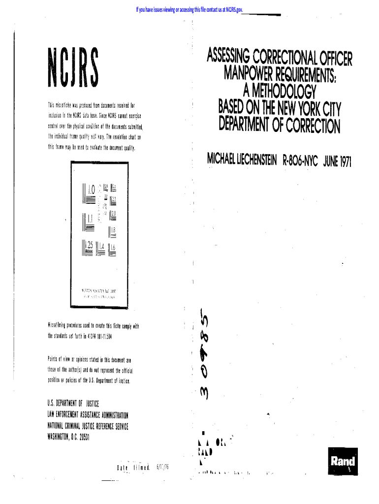 Fillable Online assessing correctional officer manpower requirements: a ...