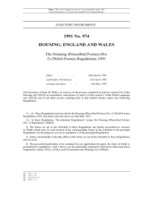 Fillable Online The Housing (Prescribed Forms) (No. 2) (Welsh Forms ...