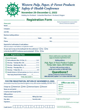 Fillable Online osha oregon Registration Form. 2022 Western Pulp, Paper ...