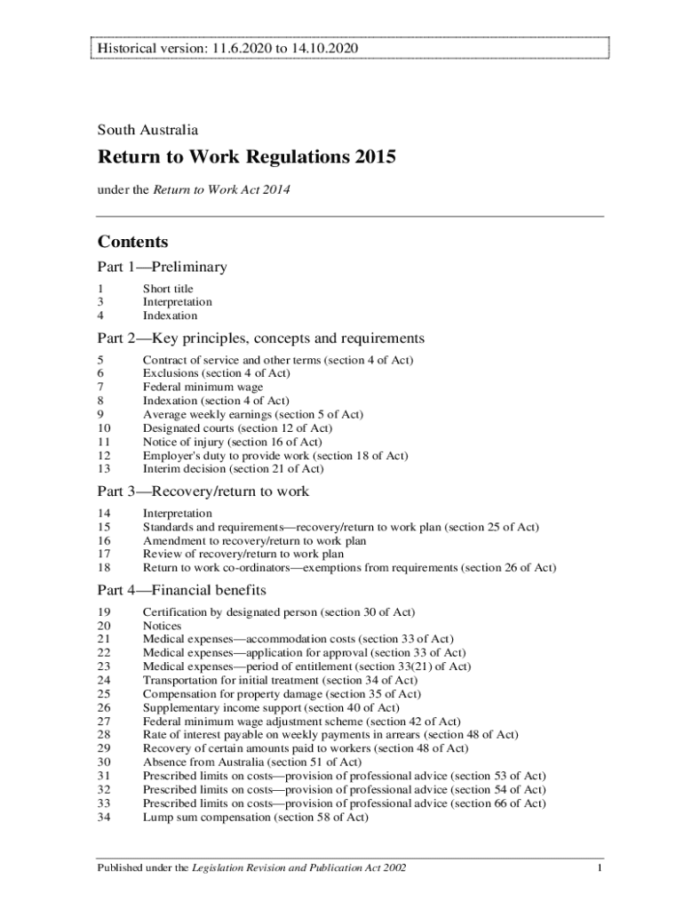 Fillable Online legislation.nt.gov.auLegislationRETURN-TO-WORKRETURN TO ...