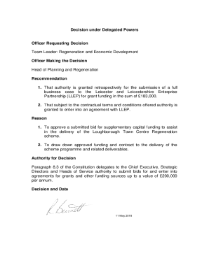 Fillable Online Decision under Delegated Powers Officer Requesting ...