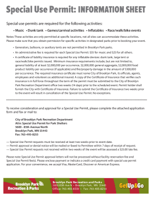 Fillable Online Special Use PermitsDepartment of State Fax Email Print ...