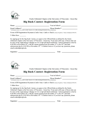 Fillable Online Big Buck Contest Registration Form.docx Fax Email Print ...