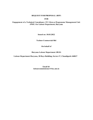 Fillable Online REQUEST FOR PROPOSAL (RFP) FOR Engagement of a Technical Consultancy ... Fax ...
