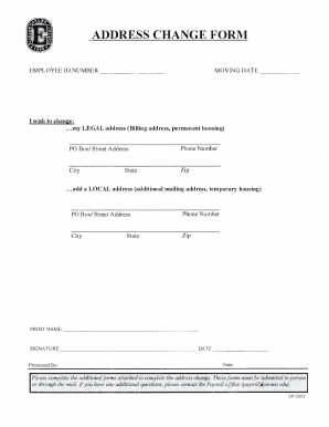 Fillable Online I ADDRESS CHANGE FORM Fax Email Print - pdfFiller