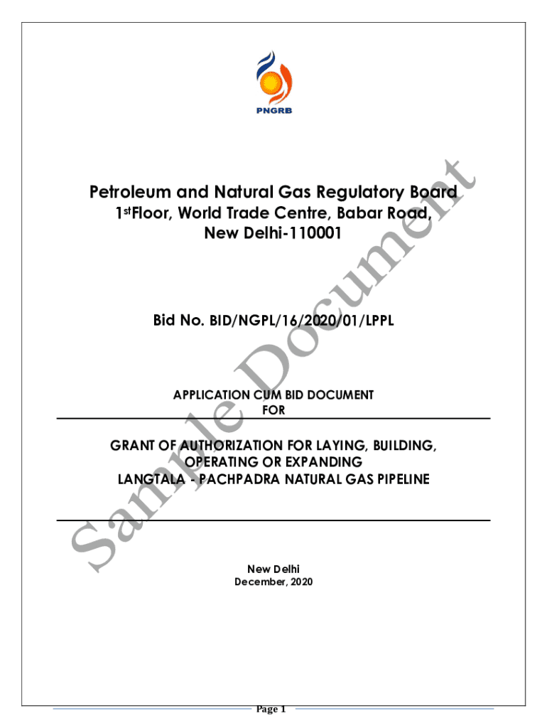 Fillable Online pngrb gov the Petroleum & Natural Gas Regulatory Board ...