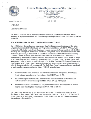 Fillable Online Galls Creek Forest Management Project Scoping Letter ...