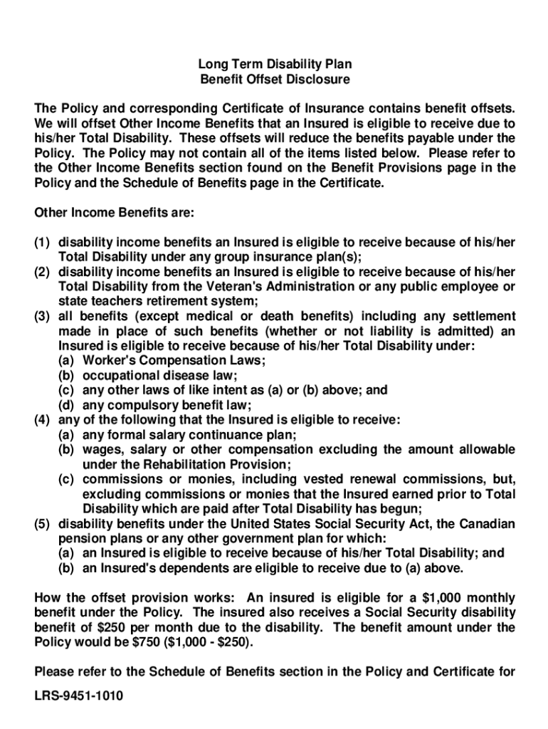Fillable Online How Offsets Can Affect Your Group Disability HealthHow ...