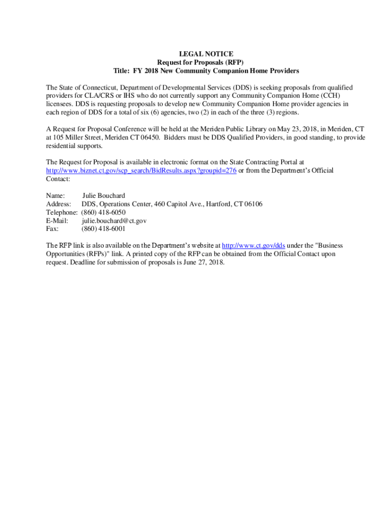 Fillable Online LEGAL NOTICE Request for Proposals (RFP) Title - Biznet Fax Email Print - pdfFiller