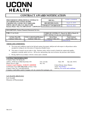 Fillable Online CONTRACT AWARD NOTIFICATION - Biznet Fax Email Print ...