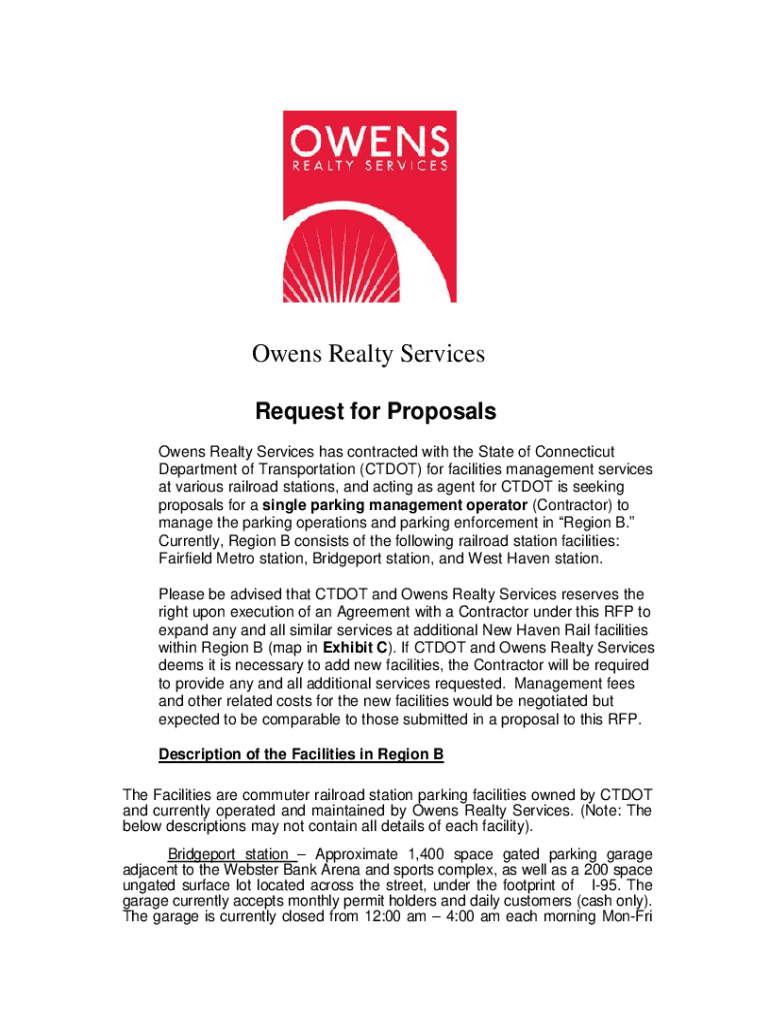 Fillable Online Owens Realty Services - Request for Proposals - Biznet Fax Email Print - pdfFiller