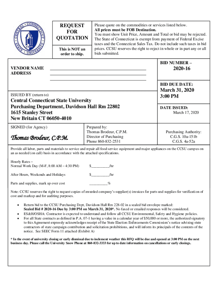 Fillable Online Thomas Brodeur, C.P.M. - Biznet - CT.gov Fax Email Print - pdfFiller