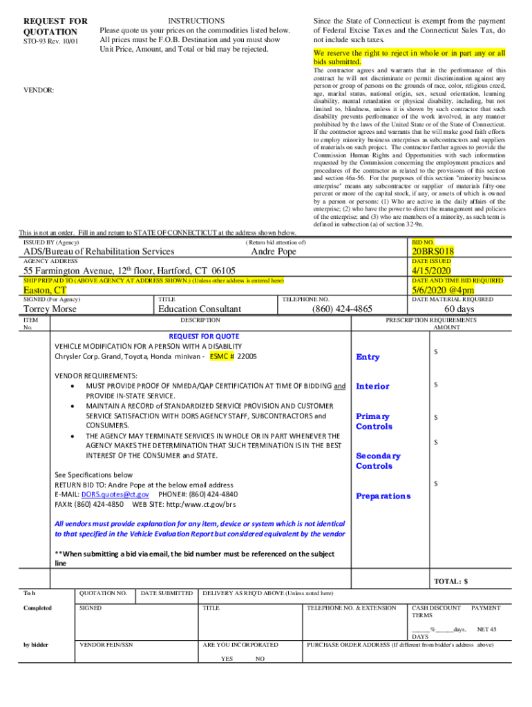 Fillable Online Fillable Online Request for Quotation TemplateHow to Write an ... Fax Email ...