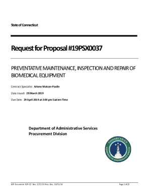 Fillable Online Preventative Maintenance, Inspection and Repair of ...