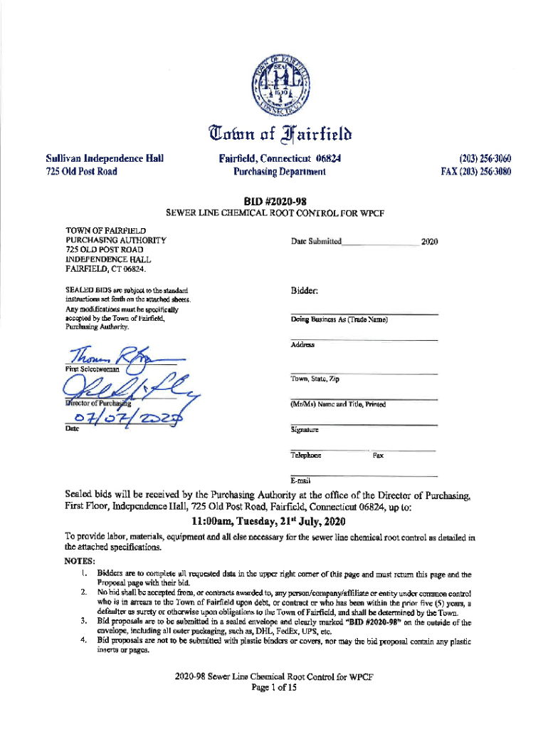 Fillable Online Invitation for Bids - Biznet Fax Email Print - pdfFiller