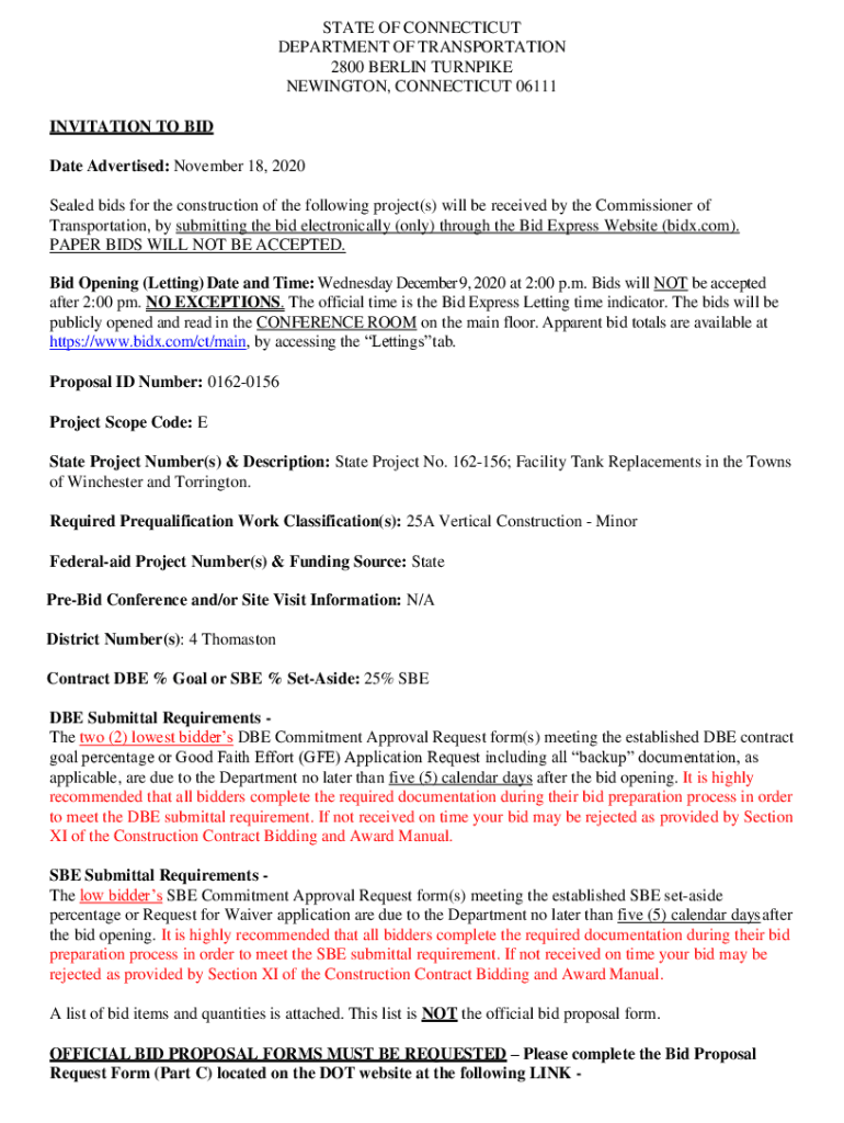 Fillable Online DAS Construction Services - List of Invitations to Bid for Contractors Fax Email ...