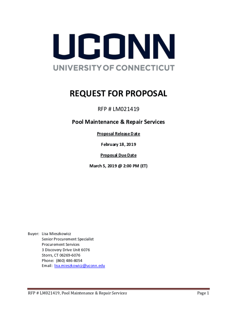 Fillable Online Request for Proposals (RFPs) - For Swimming Pool Repair ...