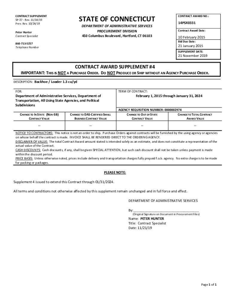 Fillable Online Connecticut Bids, State Government Contracts ...