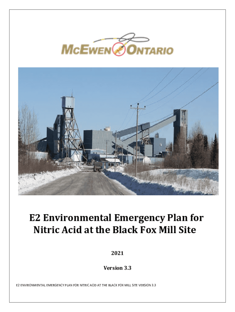 Fillable Online E2 Environmental Emergency Plan for Nitric Acid at the ...