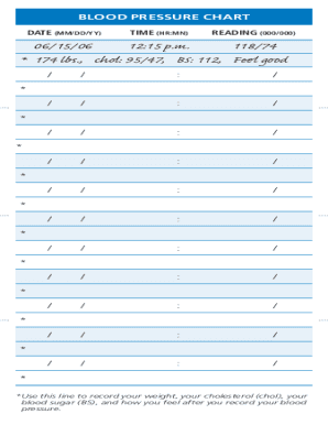 Fillable Online Blood Pressure Chart & Numbers (Normal Range, Systolic ...