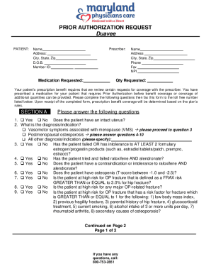 Fillable Online Medicare Part D Prior Authorization Form - eforms.com ...