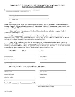 Fillable Online Self-Nomination and Acceptance Form (3-year) Fax Email ...
