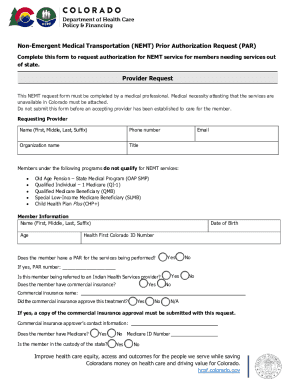 Fillable Online Complete this form to request authorization for NEMT ...