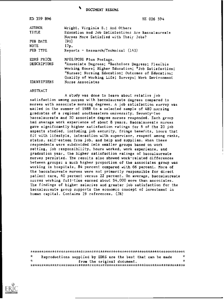 Fillable Online DOCUMENT RESUME ED 359 896 AUTHOR Wright, Virginia B.; And ... - ERIC Fax Email ...