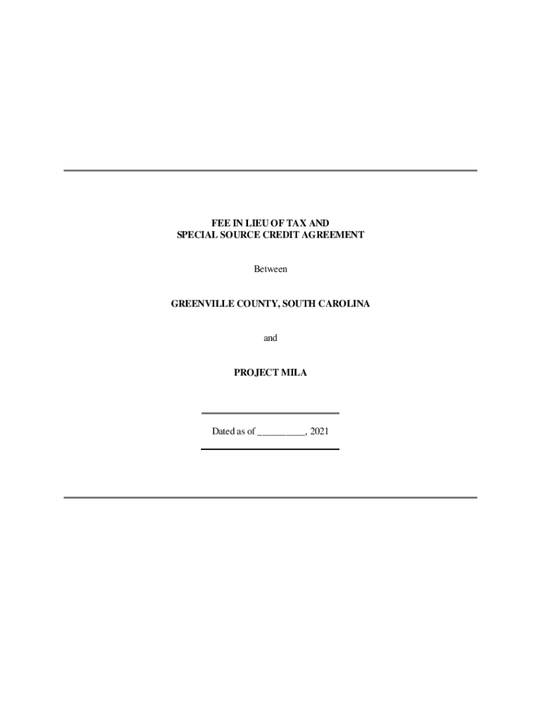 Fillable Online Fee-in-Lieu of Tax (FILOT) and Multi-County Park (MCP ...