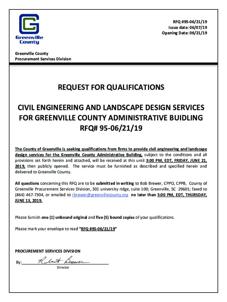 Fillable Online request for qualifications civil engineering and ...
