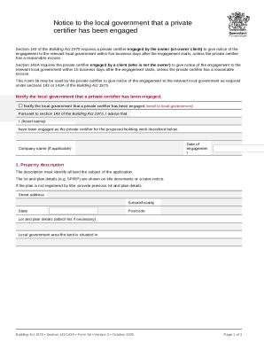 56 Notice to the local government that a private certifier has been ...