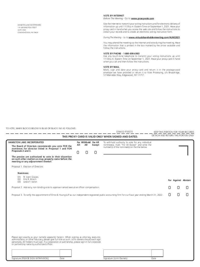 Fillable Online Form of Proxy Card Fax Email Print - pdfFiller