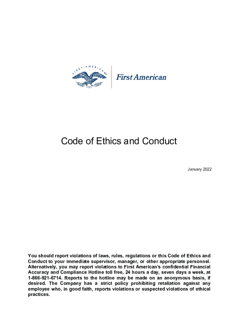 Fillable Online Code of Ethics and Conduct Approved by BOD - s21.q4cdn ...