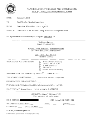 Fillable Online Termination to the Alameda County Workforce Development ...