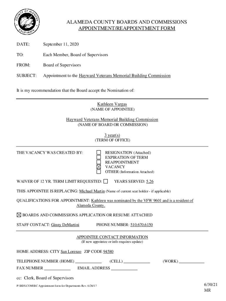 Fillable Online Hayward Veterans Memorial Building Commission Fax Email ...