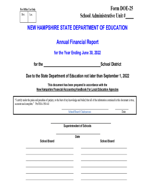 Fillable Online Form DOE-25 - New Hampshire Department of Education Fax ...